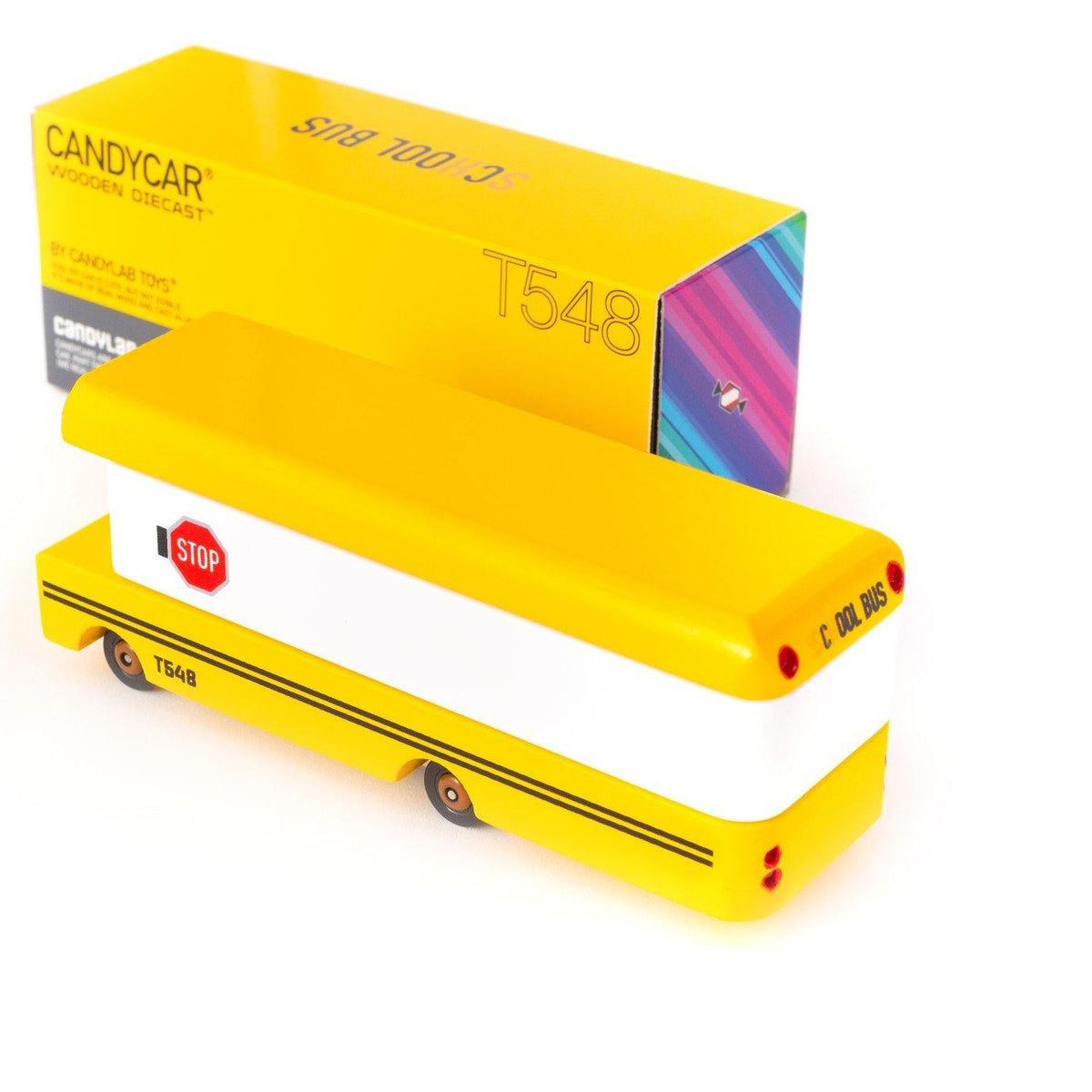 Candycar School Bus - Wooden Toy Car - Candylab – littleyoyo.ca